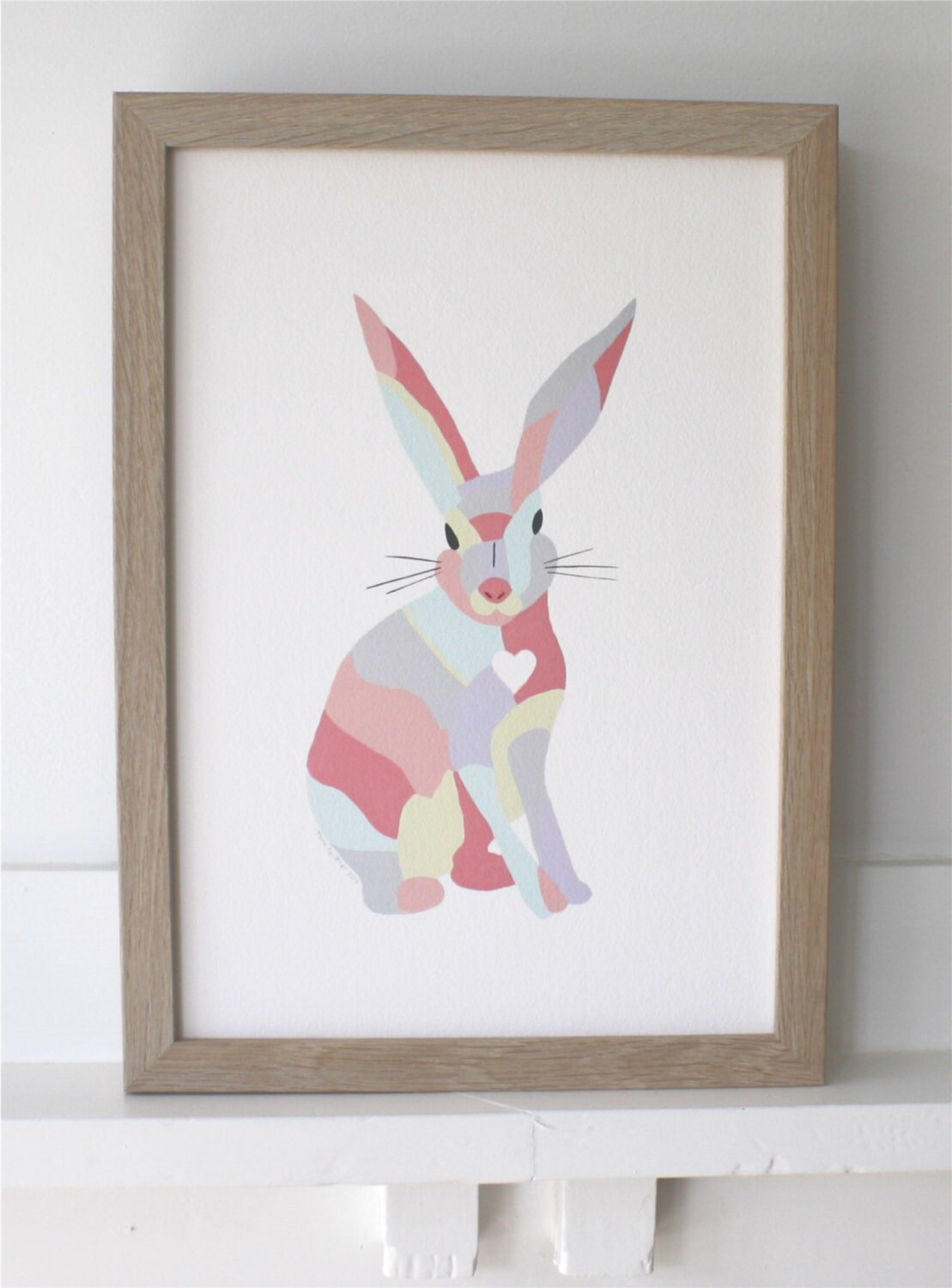 Wall Art Children's Room Rabbit Present Easter Wall Art - Etsy Australia