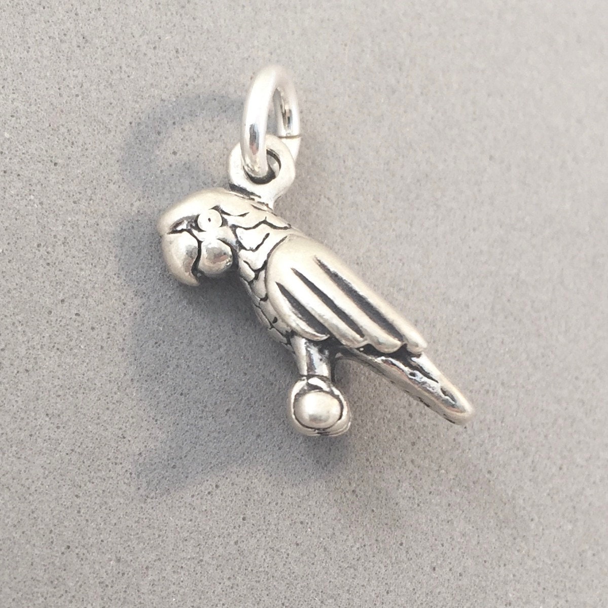 4 Large Parrot Charms Antique Silver Tone-RS354 Charms Jewelry & Beauty ...