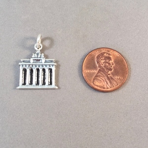 BRANDENBURG GATE 3-D .925 Sterling Silver Charm Pendant Europe Germany ...