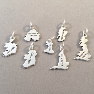 ENGLAND MAP .925 Sterling Silver Charm Pendant London - Etsy