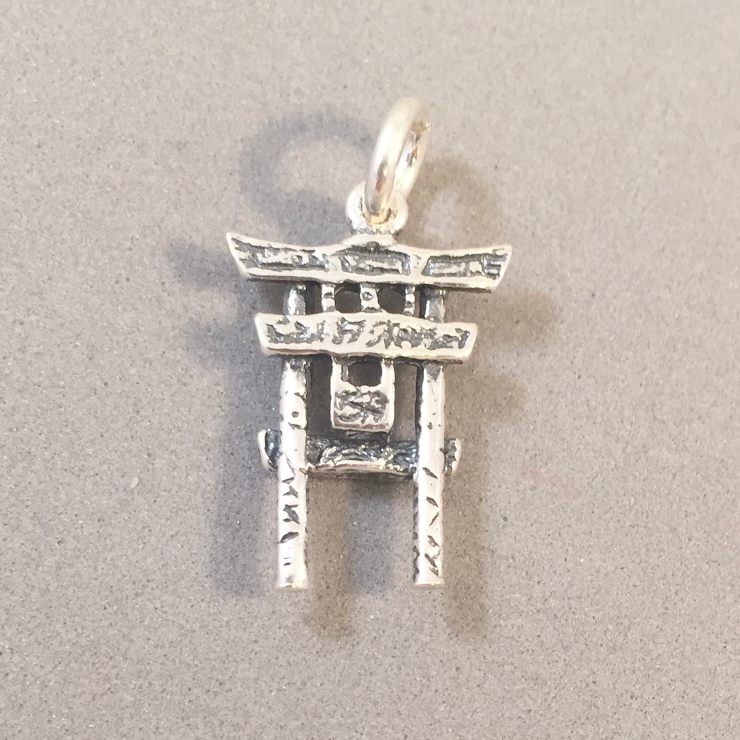 TORII GATE .925 Sterling Silver 3-D Charm Pendant Asian Japan Kyoto ...