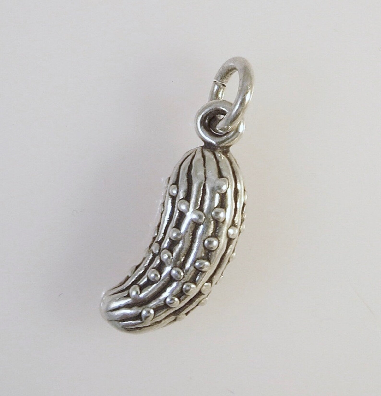 PICKLE .925 Sterling Silver 3-D Charm Pendant Food Kitchen - Etsy