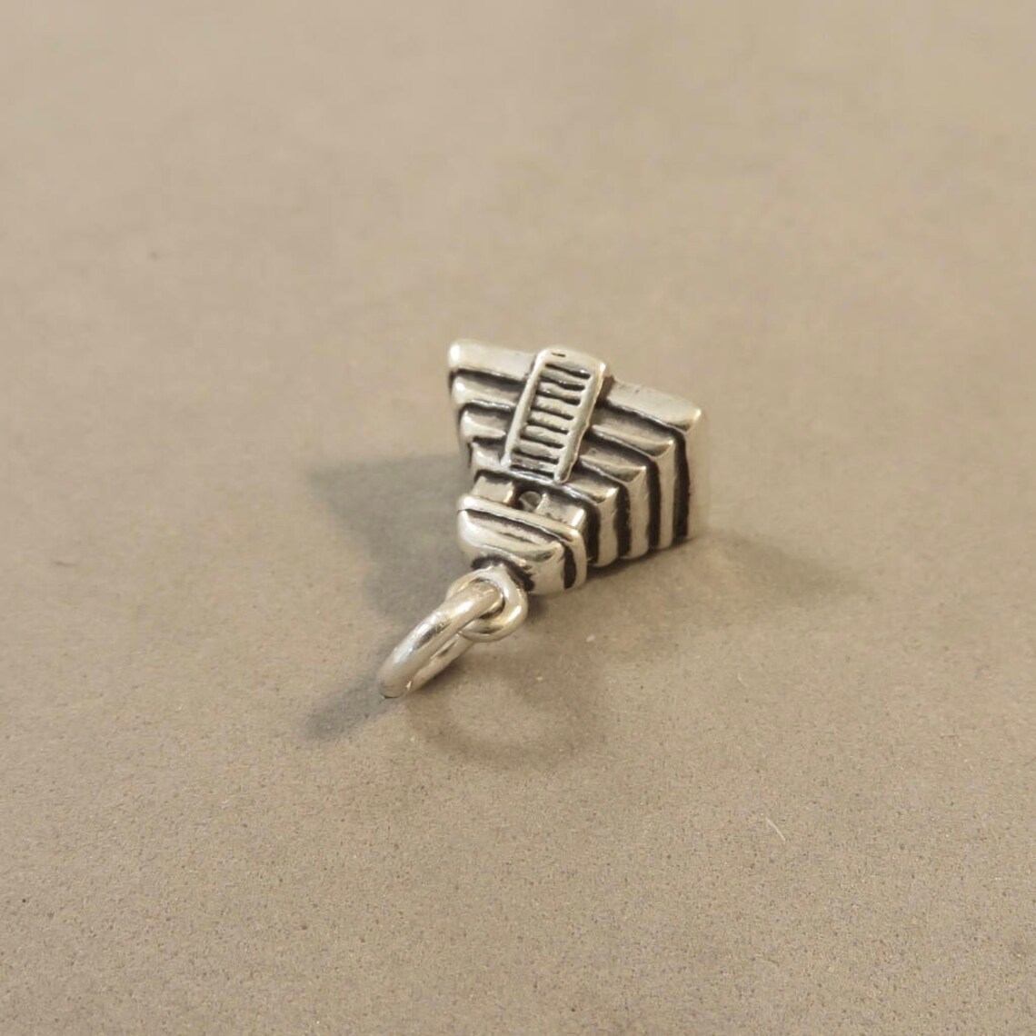 MAYAN PYRAMID .925 Sterling Silver 3-D Charm Pendant Aztec Monument ...