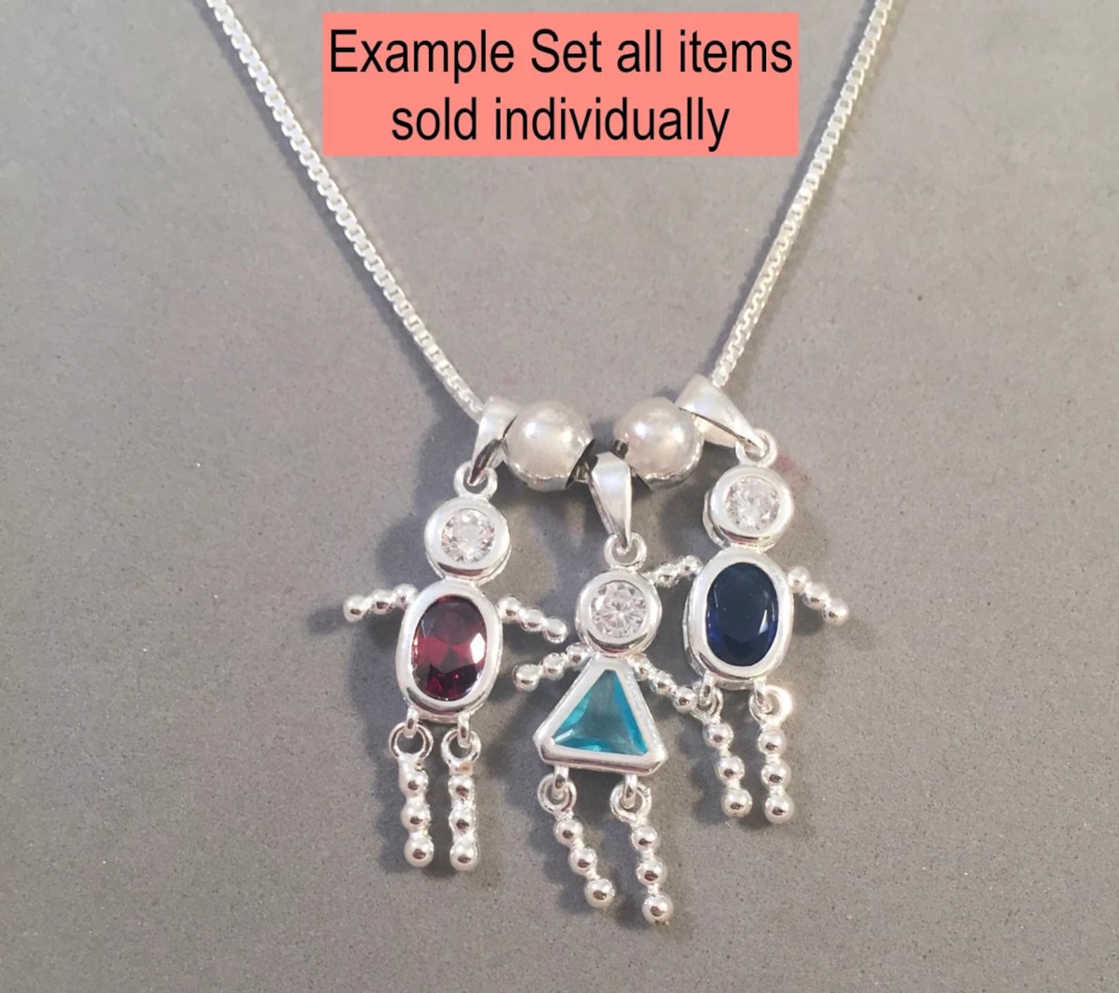 BIRTHSTONE BABY Sterling Silver Boy Girl Pendant Charm All - Etsy