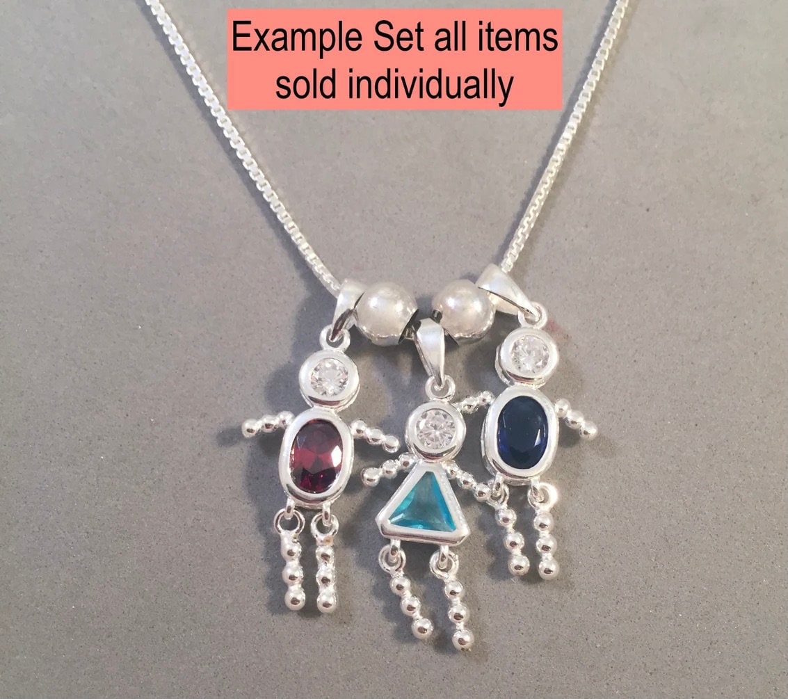 BIRTHSTONE BABY Sterling Silver Boy Girl Pendant Charm All - Etsy