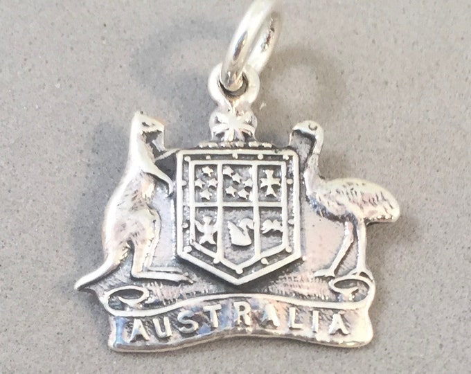 AUSTRALIA Coat of Arms .925 Sterling Silver Charm Pendant Crest ...
