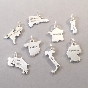 ENGLAND MAP .925 Sterling Silver Charm Pendant London - Etsy