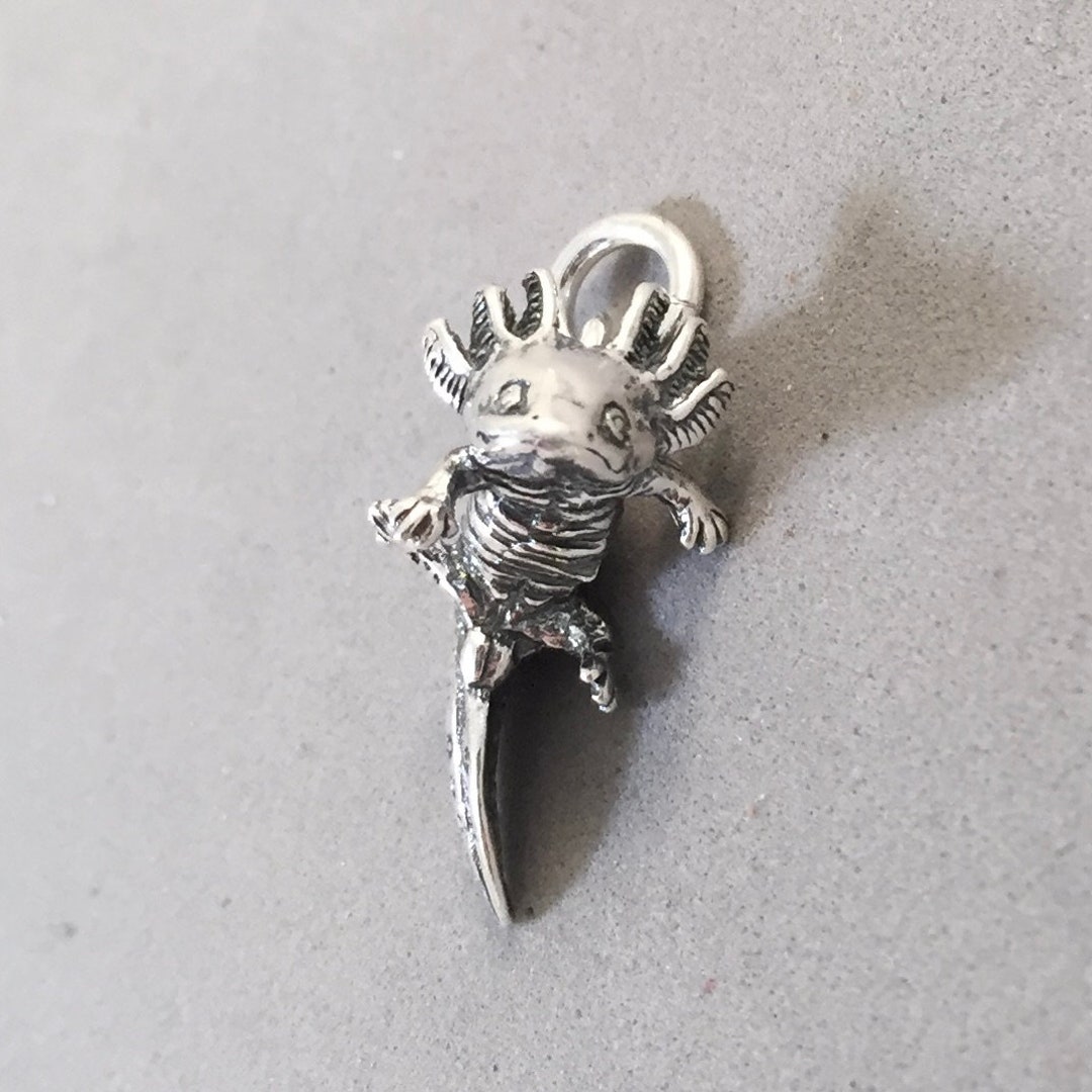 AXOLOTL .925 Sterling Silver 3-D Charm Pendant Salamander Lake ...