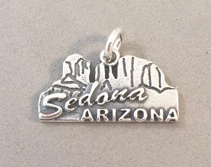 SEDONA .925 Sterling Silver Charm Pendant Arizona Red Rock Country ...