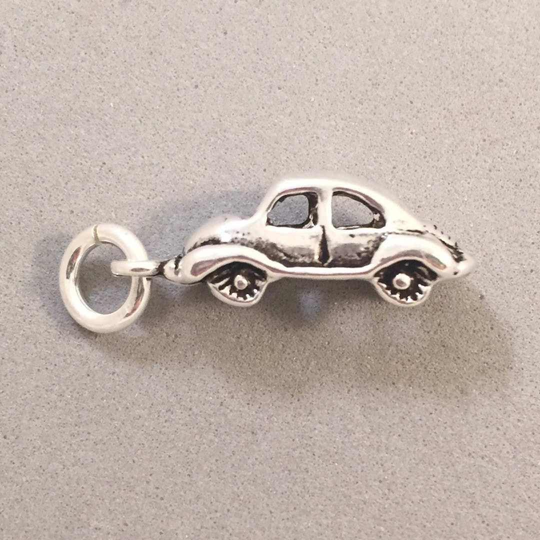 VW BUG .925 Sterling Silver 3-D Charm Pendant Volkswagen Beetle Car ...