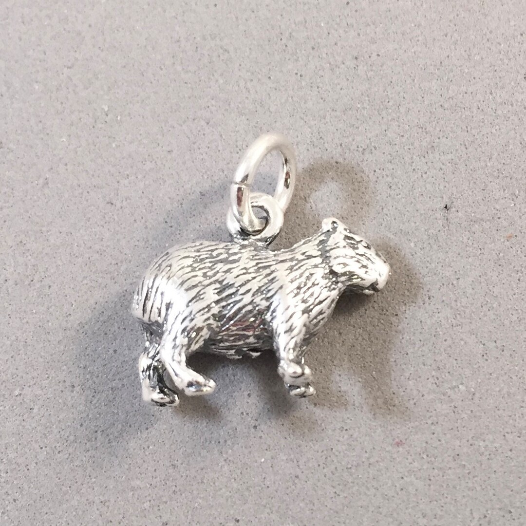 CAPYBARA .925 Sterling Silver 3-D Charm Pendant Peru Argentina Central ...