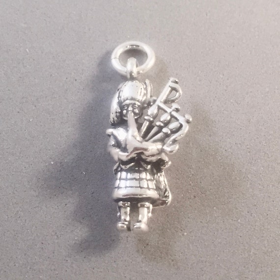 BAGPIPE PLAYER .925 Sterling Silver 3-D Charm Pendant Scotland | Etsy