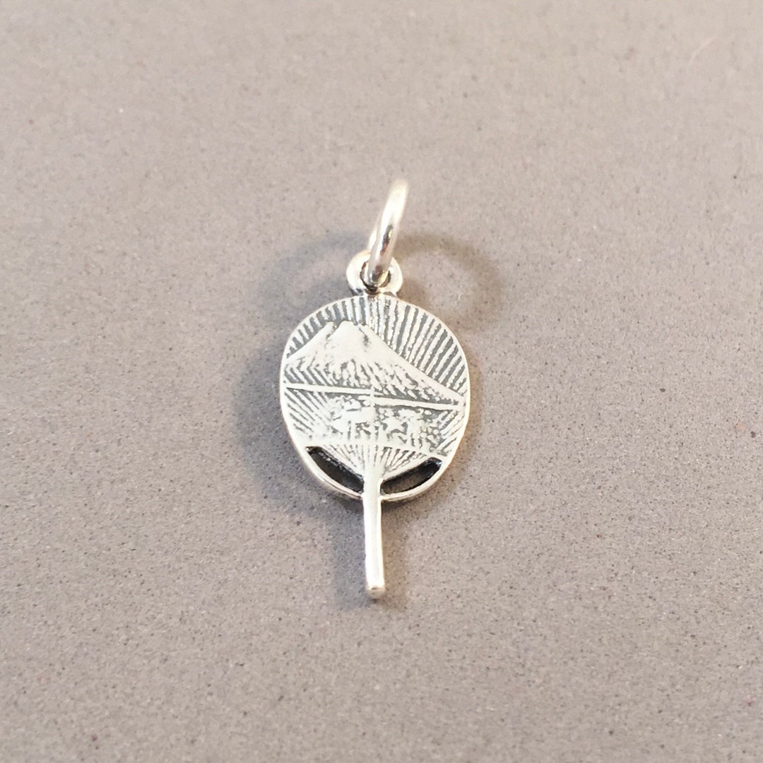 JAPANESE UCHIWA FAN .925 Sterling Silver Charm Pendant Japan Rigid Hand ...