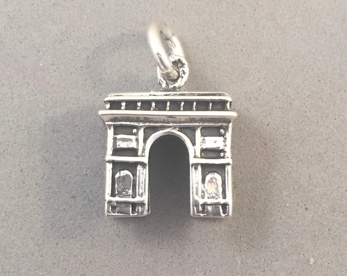 ARC DE TRIOMPHE Simple .925 Sterling Silver 3-D Charm Pendant Triumph ...