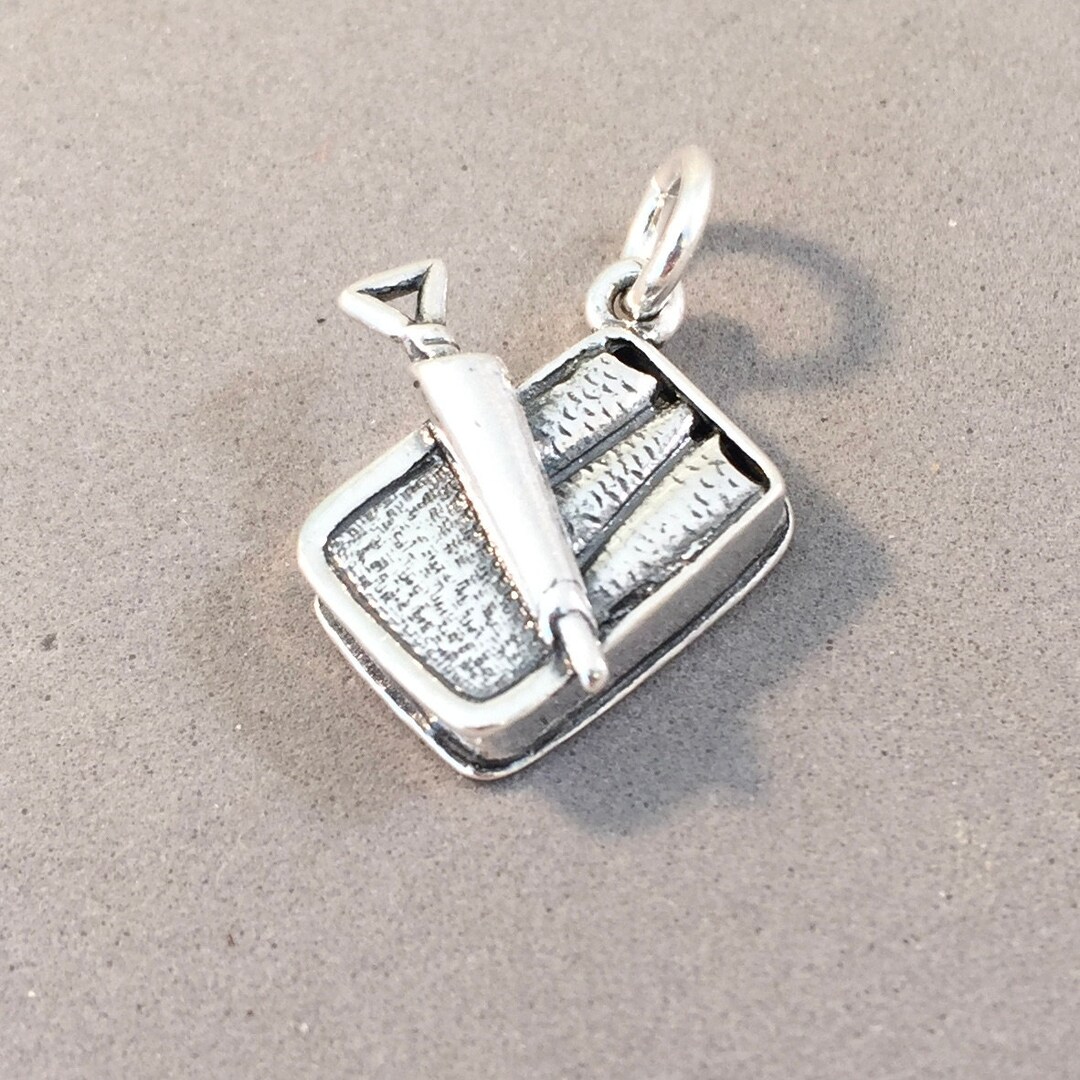 SARDINES IN A CAN .925 Sterling Silver 3-D Charm Pendant Lisbon Setubal ...