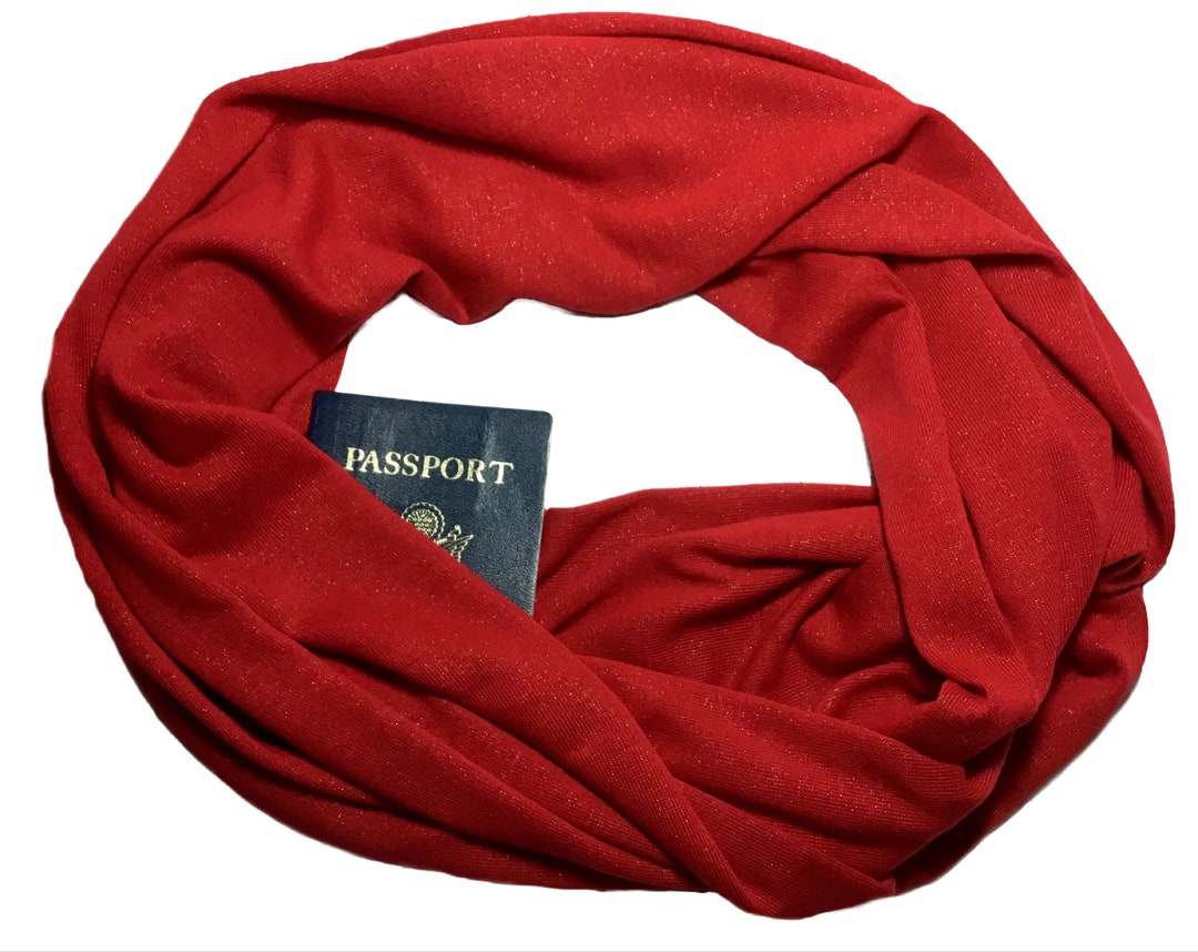 Secret Pocket Scarf - Holiday Sparkle - Hidden Pocket Travel Scarf ...
