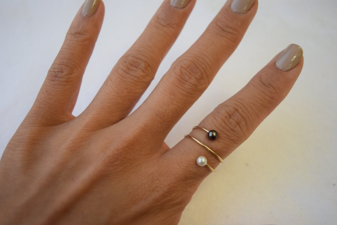 Freshwater Pearl Fashion Ring - Gold Filled (MIDI Ring, Delicate Ring ...