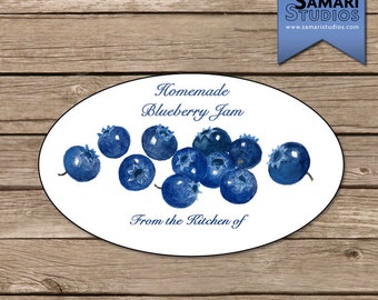 Blueberry Jam Label - Etsy