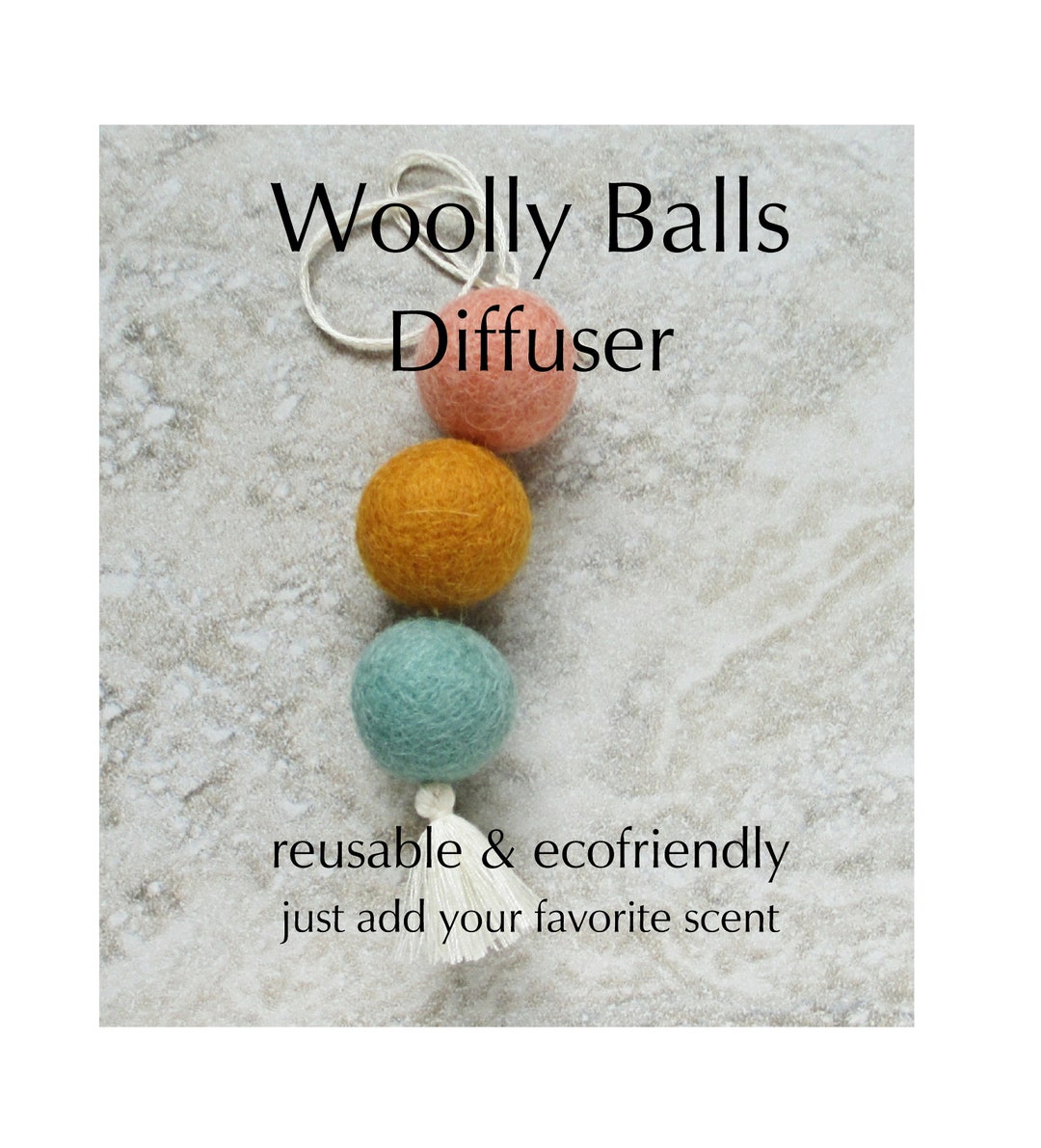 Woolly Balls Natural Car Diffuser, Style M (turquoise, Bright Gold ...