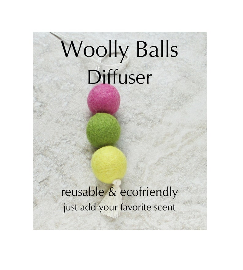 Woolly Balls Natural Car Diffuser, Style C (hot Pink, Lime, Yellow ...