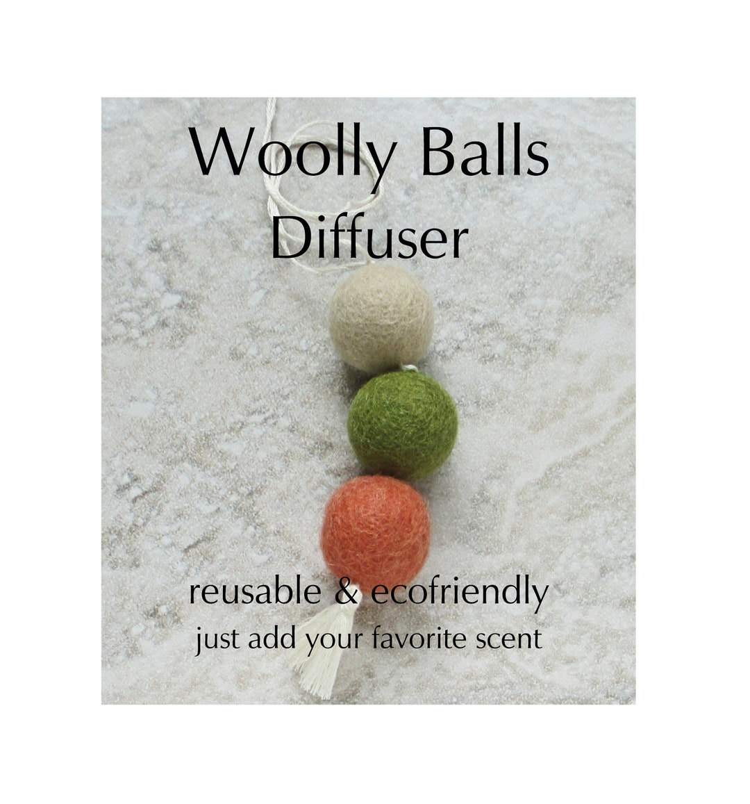 Woolly Balls Natural Car Diffuser, Style B (orange, Eucalyptus, Natural ...