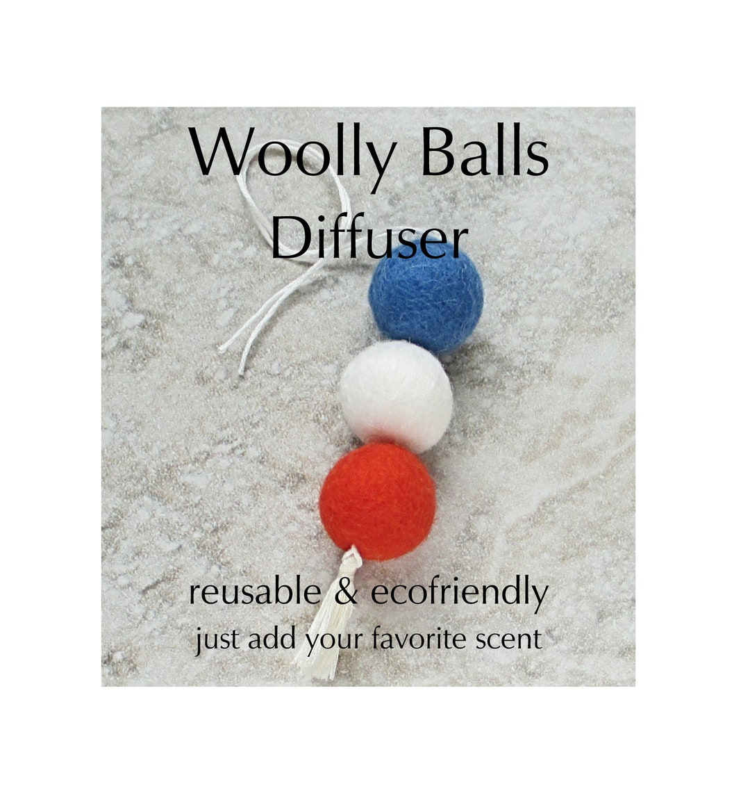 Woolly Balls Natural Car Diffuser, Style D (red, White, Blue) Pick ...