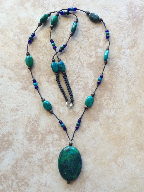 Stone Pendant Stone Necklace Turquoise Stone Handmade | Etsy