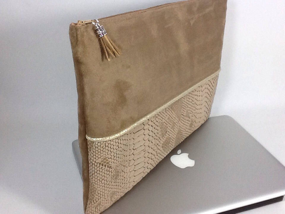 Camel and Gold Macbook Case / Computer Carrying Case Suede | Etsy