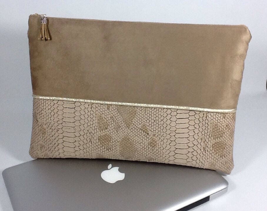 Camel and Gold Macbook Case / Computer Carrying Case Suede | Etsy
