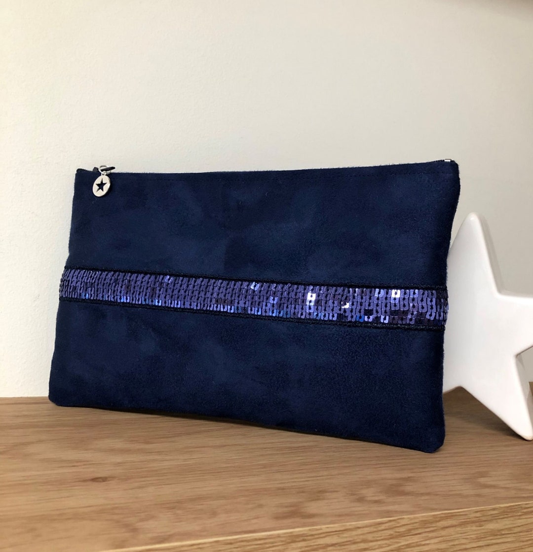 Navy Blue Computer Sleeve With Sequins, Customizable / MacBook Case ...