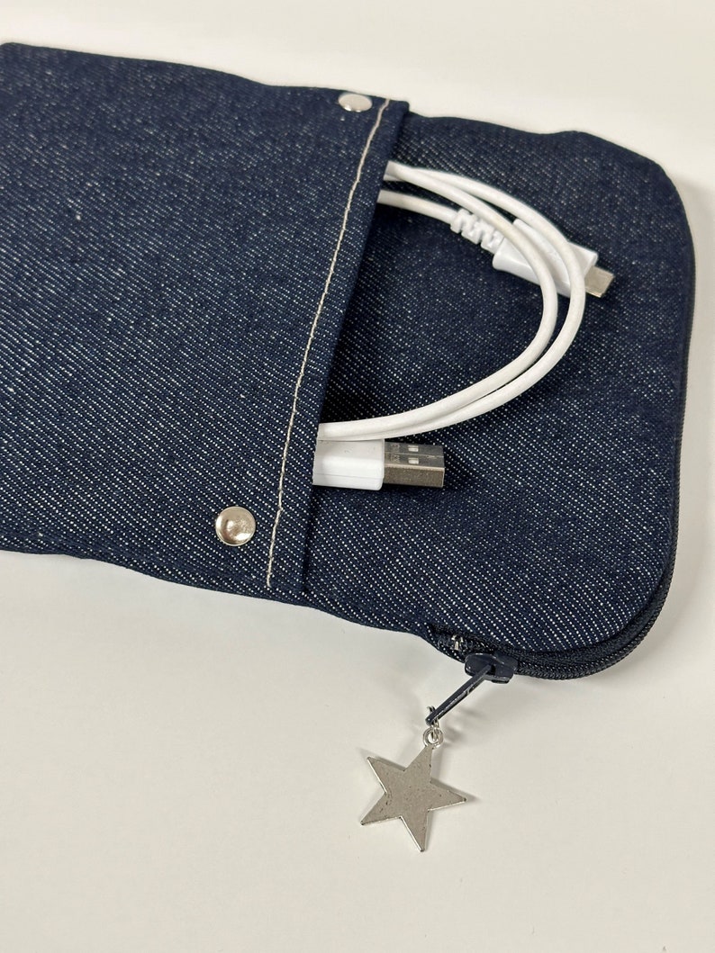 Kobo Pouch in Raw Denim / Kindle Case 6 to 10 Inches / Zipped Denim ...