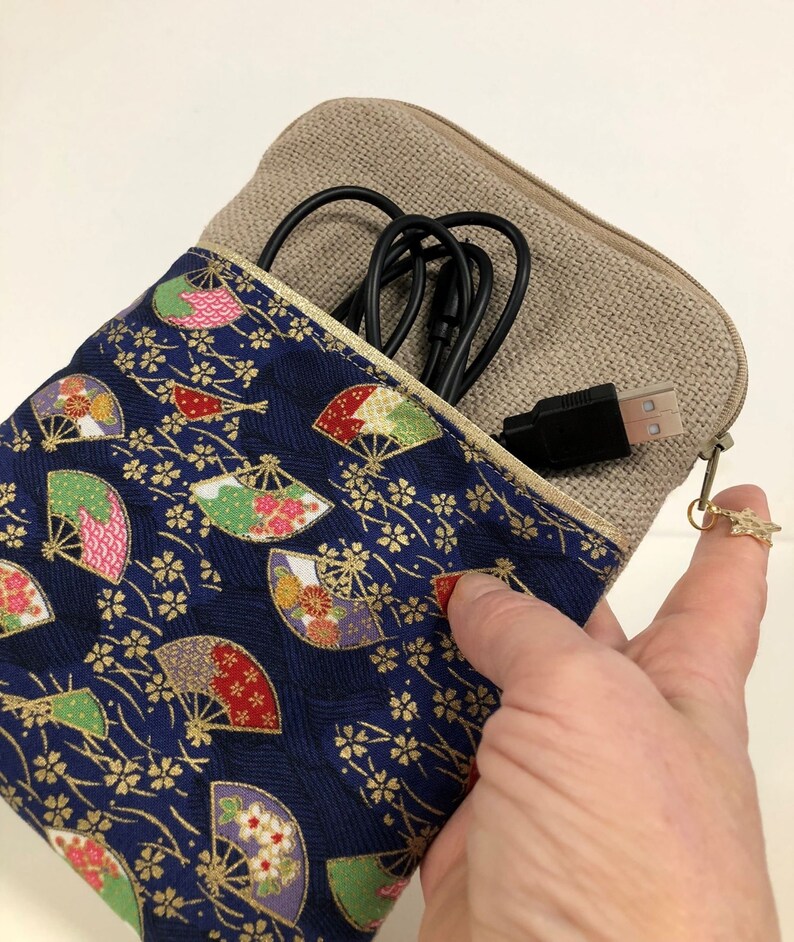 Kobo E-reader Pouch Linen and Japanese Fan Fabric / Custom - Etsy