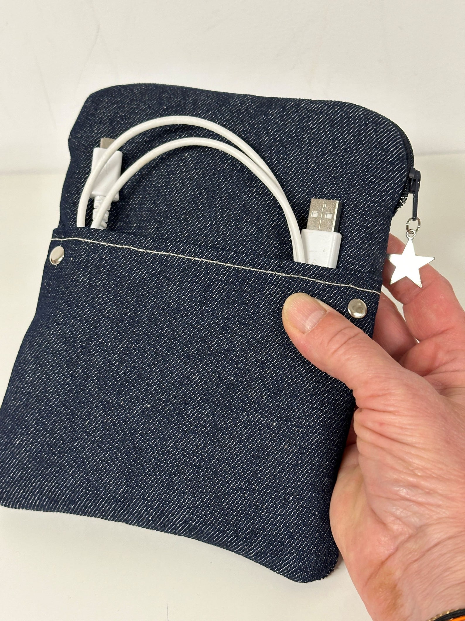 Kobo Pouch in Raw Denim / Kindle Case 6 to 10 Inches / Zipped Denim ...