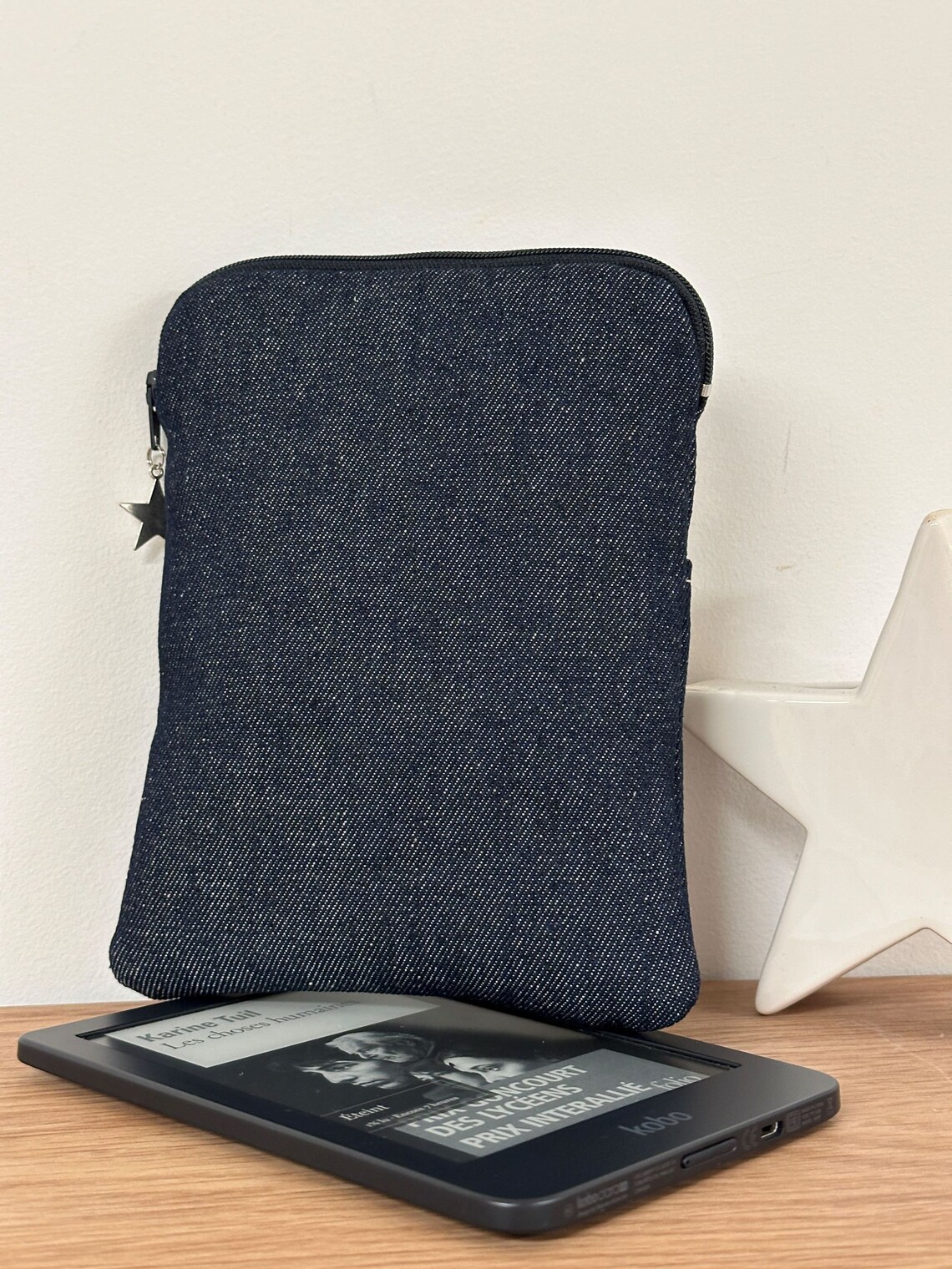 Kobo Pouch in Raw Denim / Kindle Case 6 to 10 Inches / Zipped Denim ...