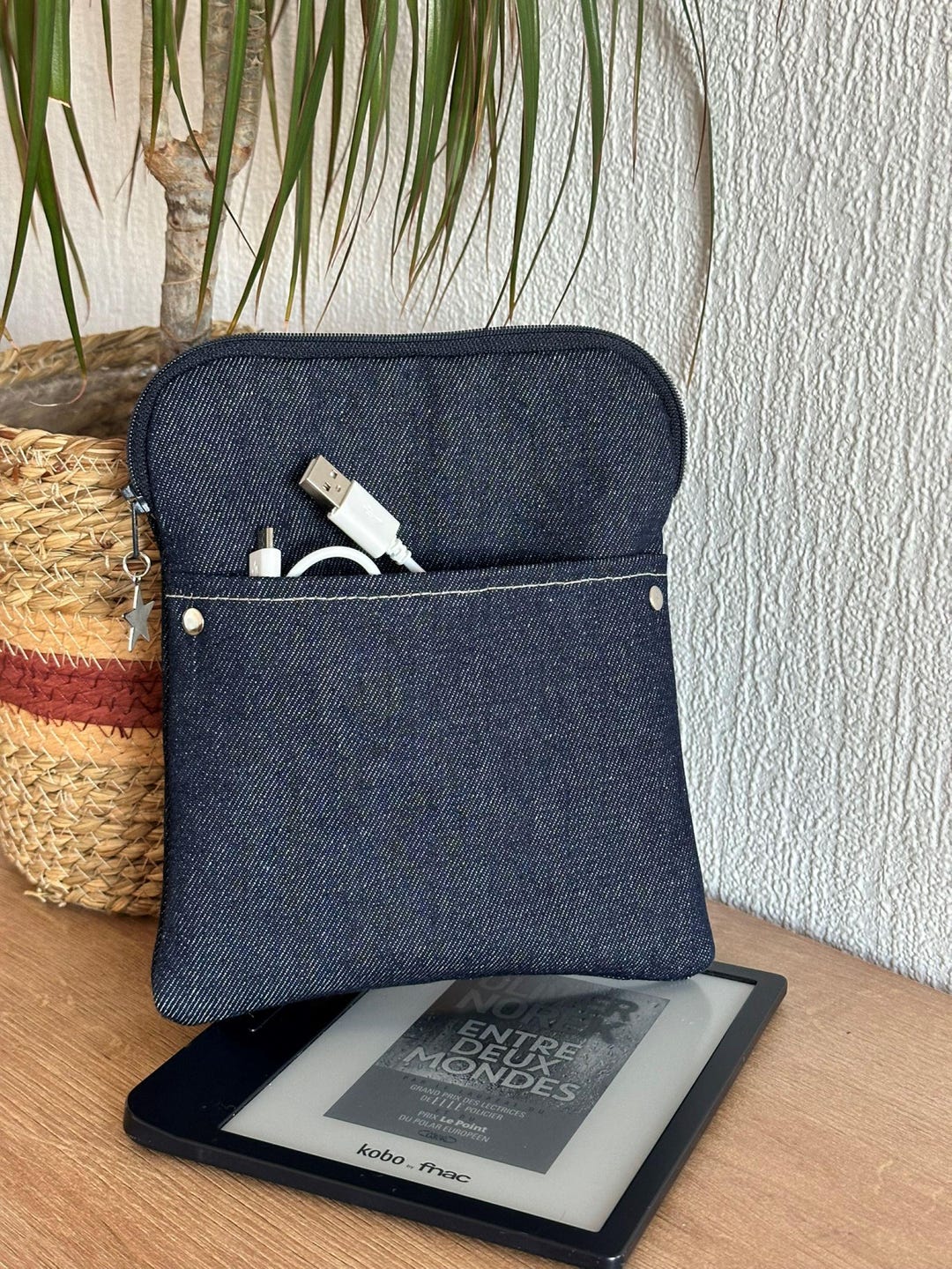 Kobo Pouch in Raw Denim / Kindle Case 6 to 10 Inches / Zipped Denim ...