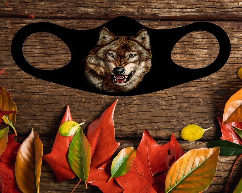 Brown Wolf Native American Four Sizes Face Masks Brown Wolf | Etsy