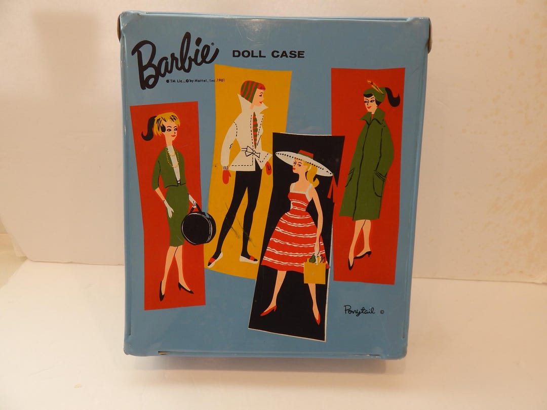 Vintage Barbie Blue Shiny Vinyl Doll Case Ponytail Mattel 1961 - Etsy