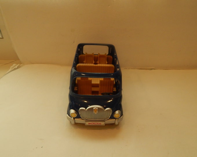 Vintage Calico Critters Blue Family Seven Seater Van Incomplete CC1483 ...