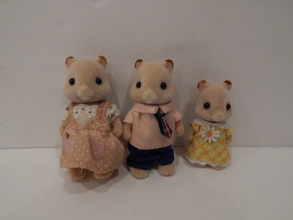 Vintage Calico Critters Fluffy Hamster Family Lot of 3 Dad Mom | Etsy