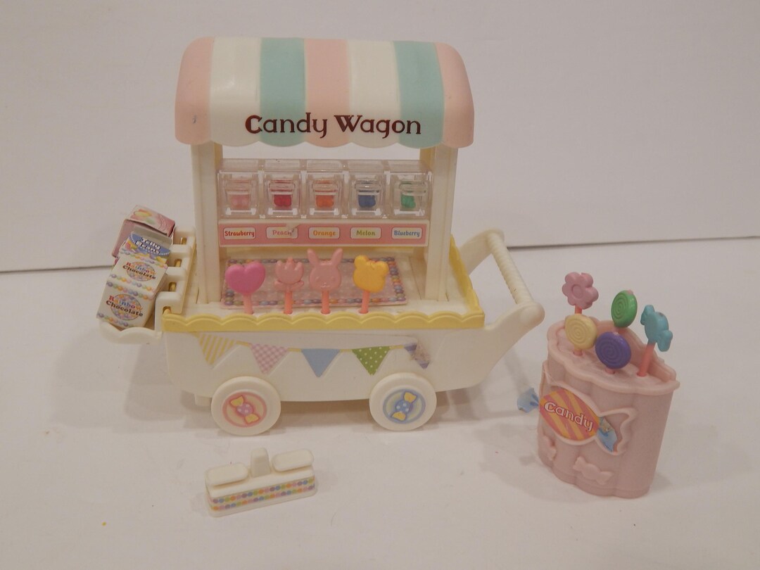 Vintage Sylvanian Families Calico Critters Candy Wagon Almost Complete ...