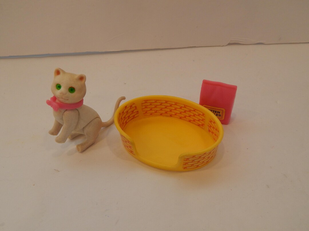 Vintage Barbie's Cat Fluff With Bed and Food Mattel 1980s - Etsy