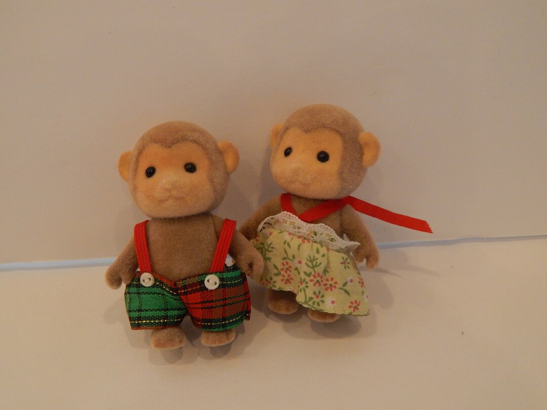 Vintage Calico Critters Sylvanian Darwin Mango Monkey Family Lot of 2 ...
