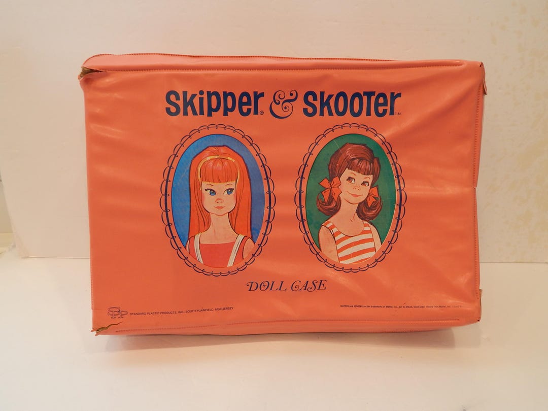 Vintage Skipper and Skooter Doll Case Mattel 1965 Double Doll Case SPP ...
