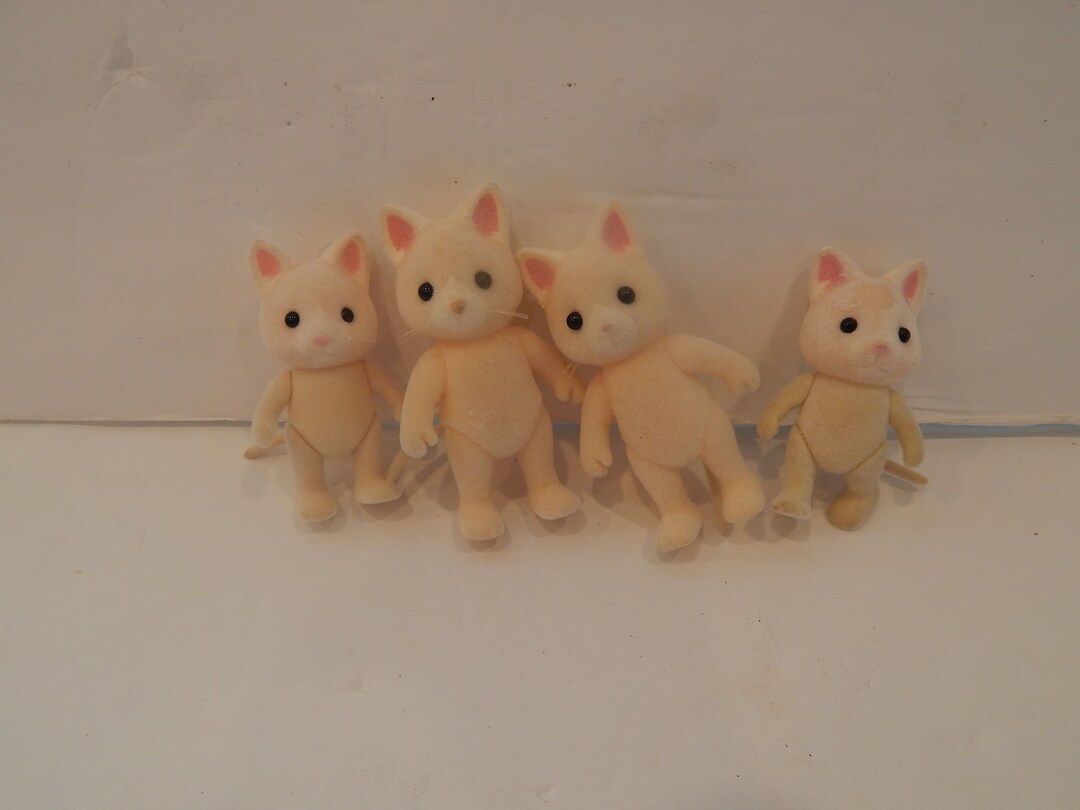 Calico Critters Sylvanian Silk Cat Family Lot of 3 1 Adult and 2 ...