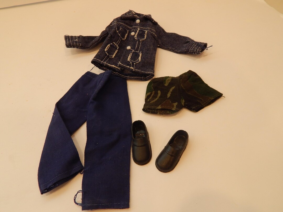 Vintage GI Joe Clone Denim Shirt 1970s Plus Blue Dress Slacks and Camo ...