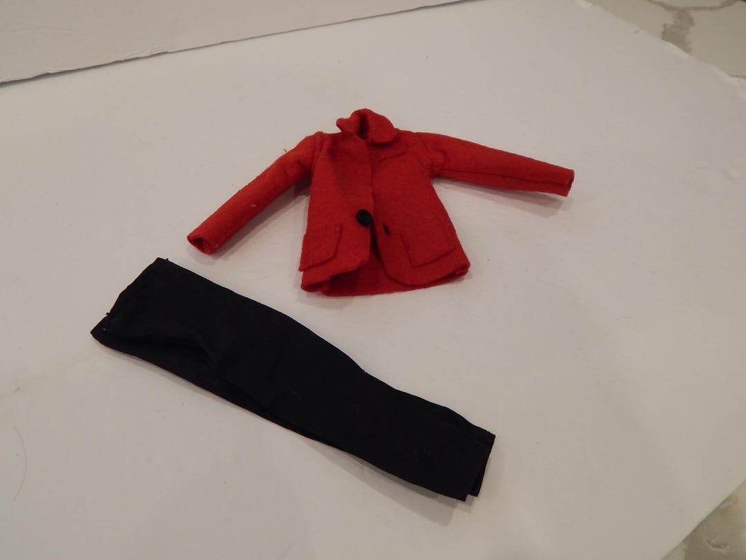 Vintage Ken or Ken Like Red Felt Jacket and Black Pants Handmade - Etsy