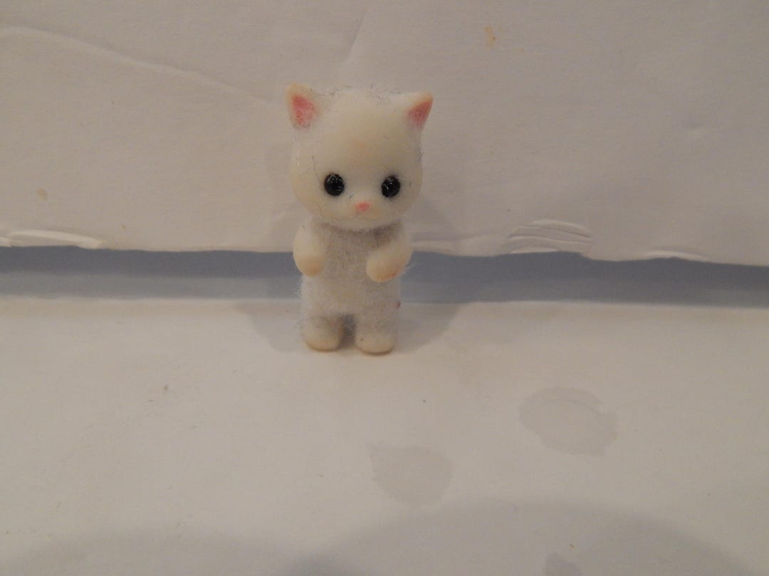 Vintage Calico Critters Persian Cat Family Triplets TWO BABIES White ...