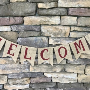 Welcome Banner, Welcome Burlap Banner, Welcome Burlap Garland, 4th of ...