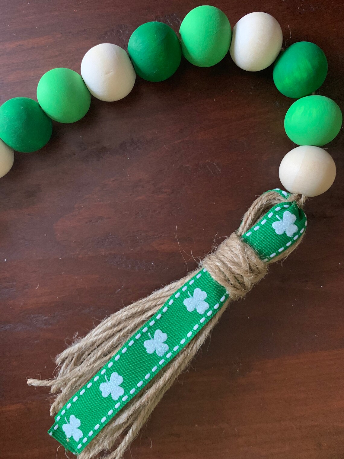 St. Patricks Day Bead Garland Wood Bead Garland - Etsy