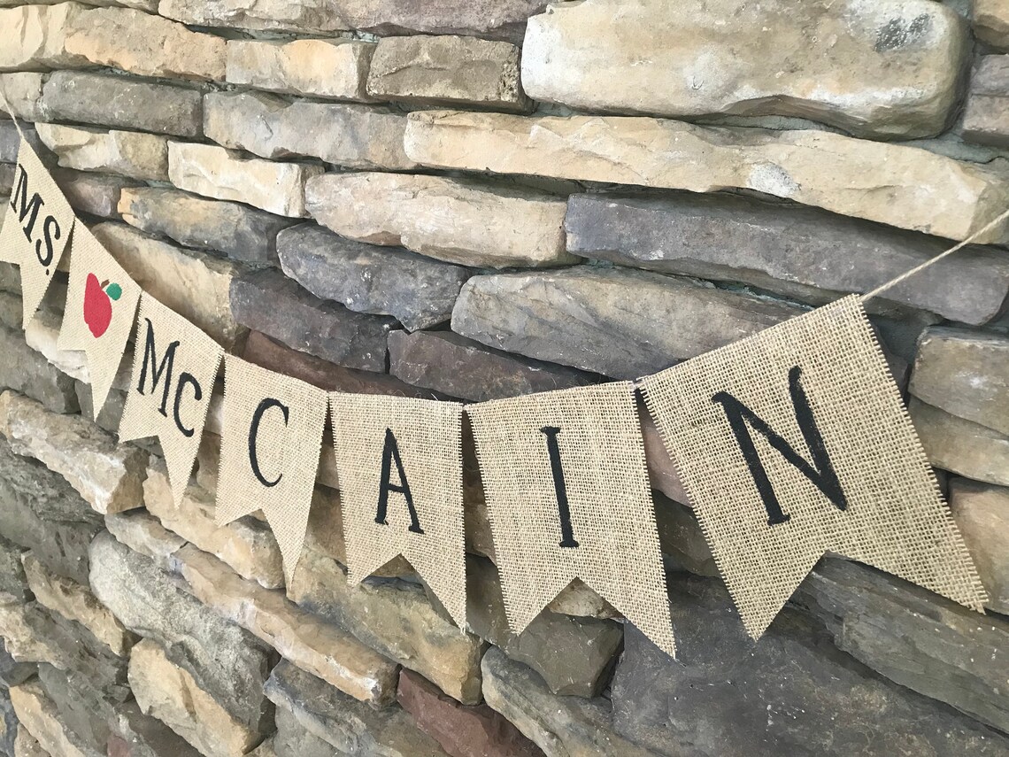 Custom Teacher Name Banner, Teacher Appreciation Gift, Teacher ...